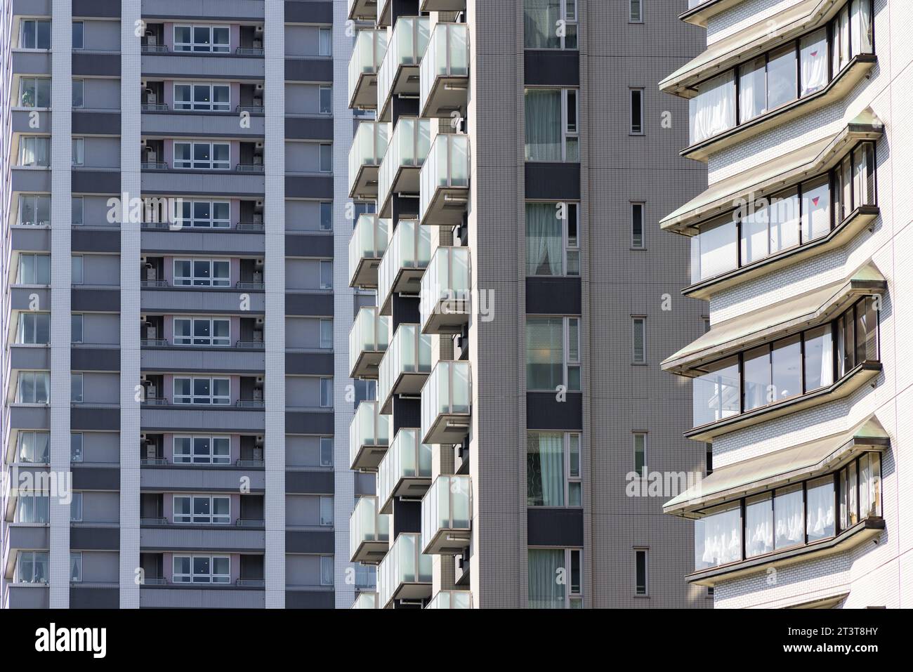 picture of facades of high -rise residential buildings in Tokyo, Japan ...