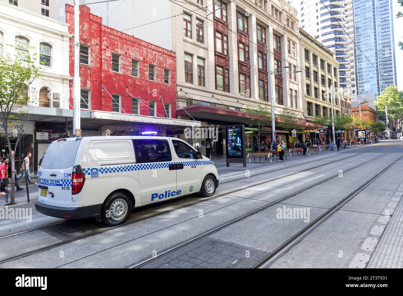 Australian police van vehicle in George Street Sydney city centre,New ...