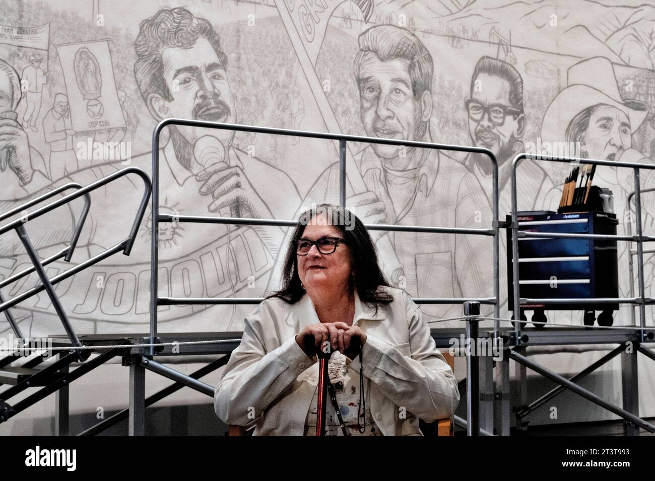 Artist Judy Baca talks about the new sections of her mural "The Great ...