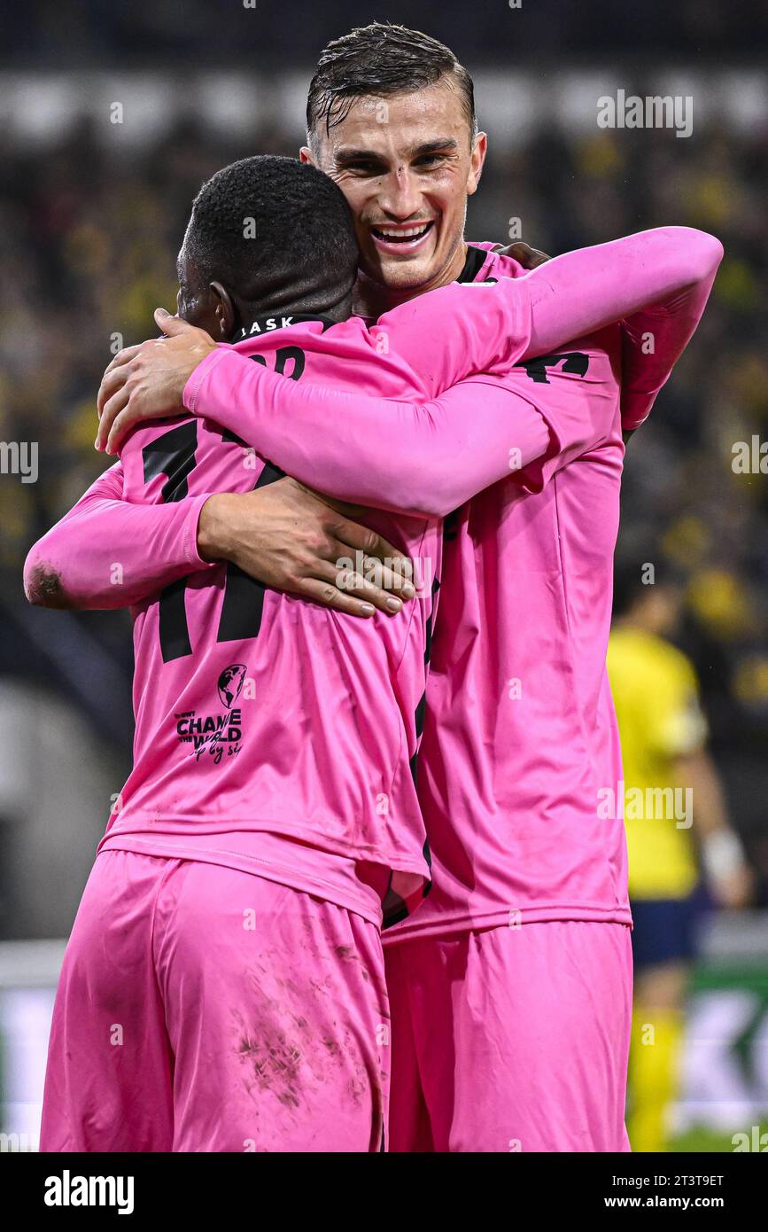 Brussels, Belgium. 26th Oct, 2023. LASK's Moses Usor celebrates after ...