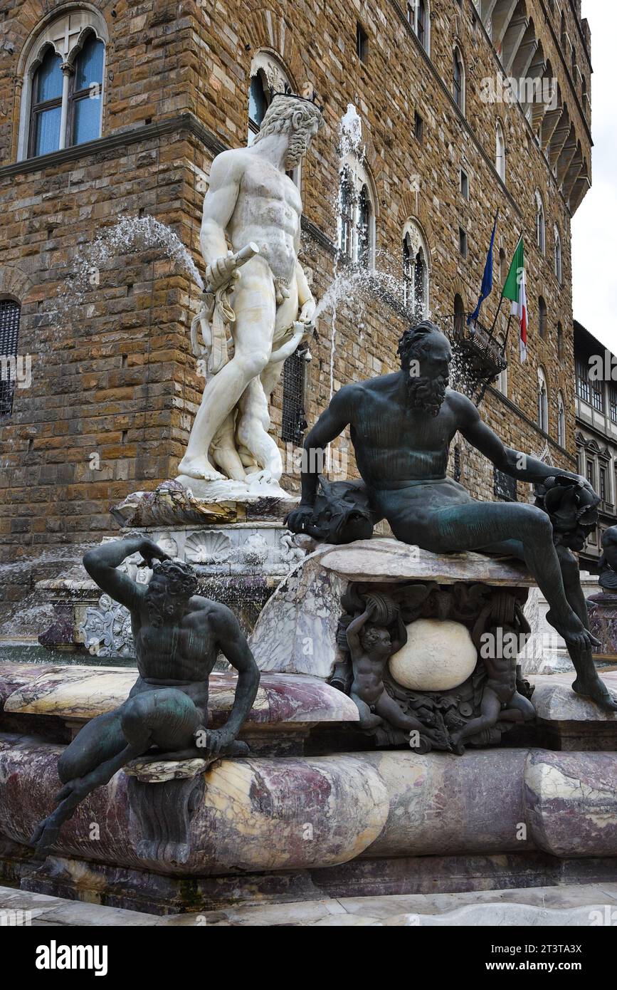 Florence, Italy. September 18, 2023. Piazza della Signoria in Florence ...