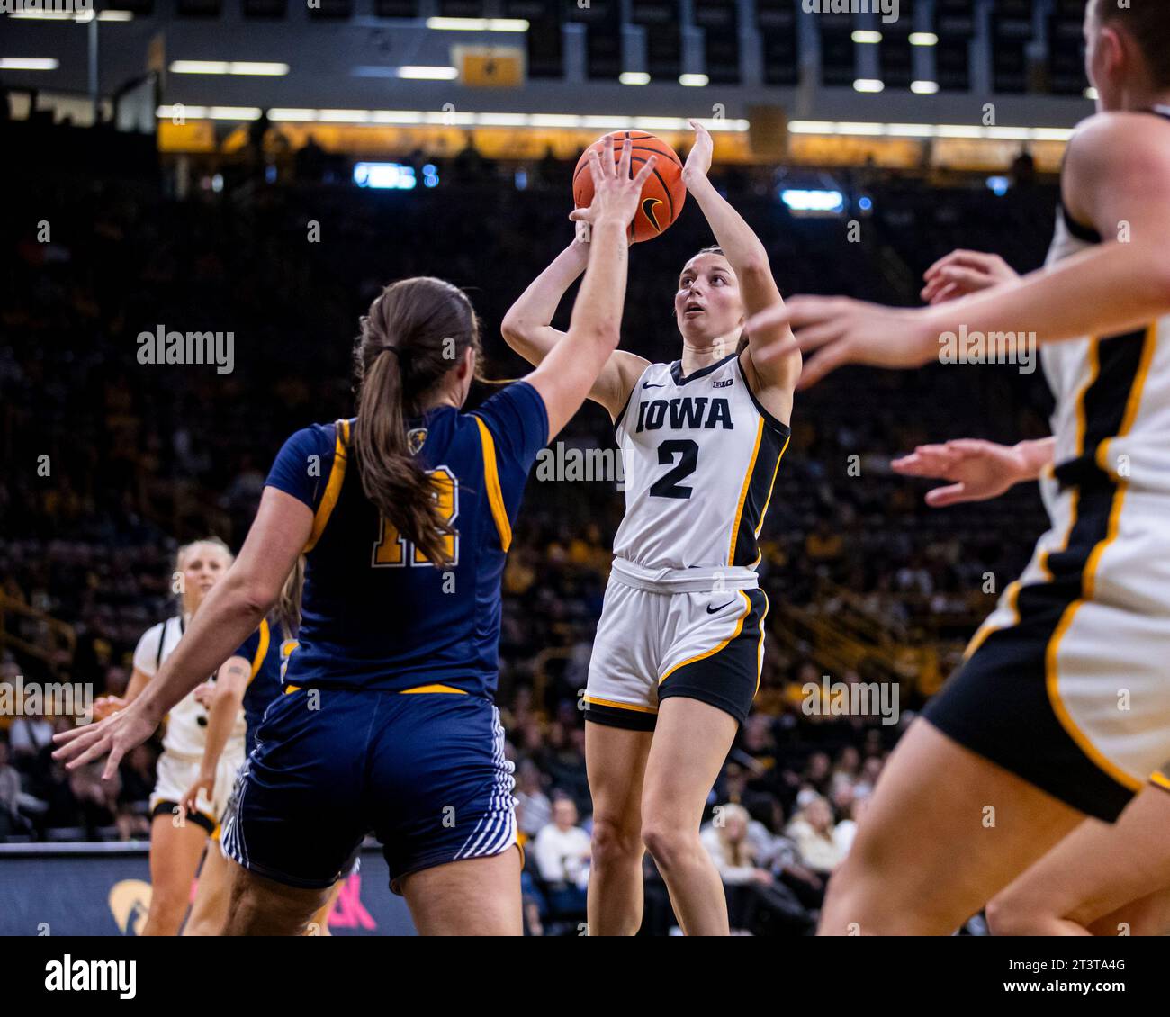 Iowa Hawkeyes guard Taylor McCabe (2) shoots during an exhibition game ...