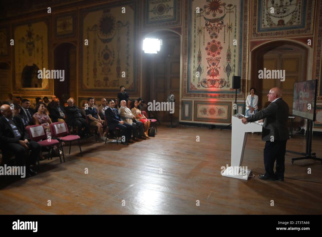 Valletta, Malta. 25th Oct, 2023. Mario Cutajar (R), chairman of ...