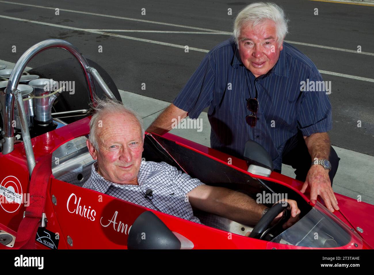 New Zealand motorsport legend, Chris Amon, left, with his chief ...
