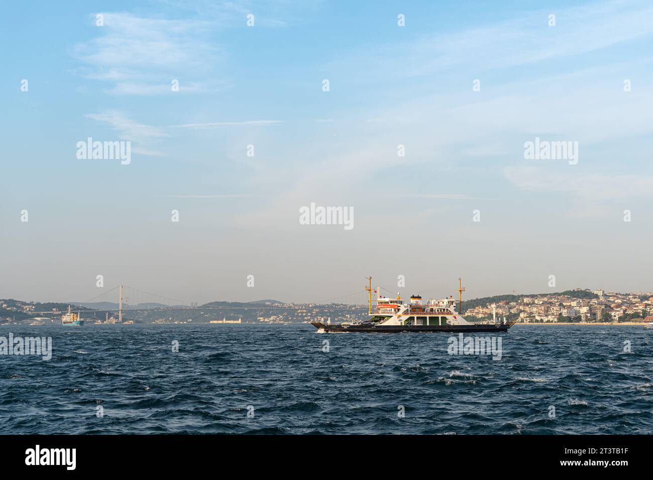 Turkey, Istanbul 06 July 2023: The ferry transports cars across the sea ...