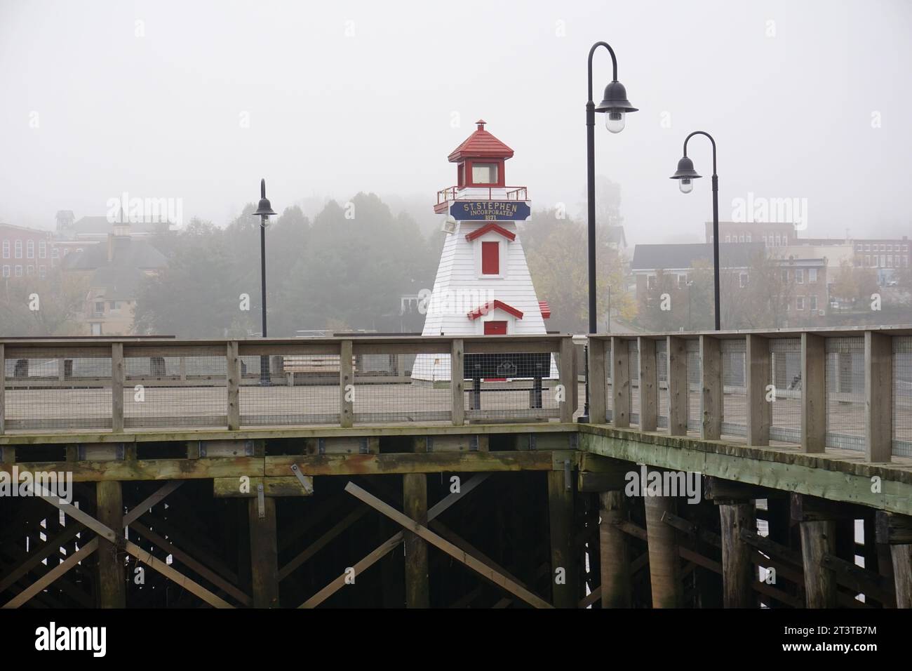 The lighthouse and wharf, St Stephen, New Brunswick Stock Photo - Alamy