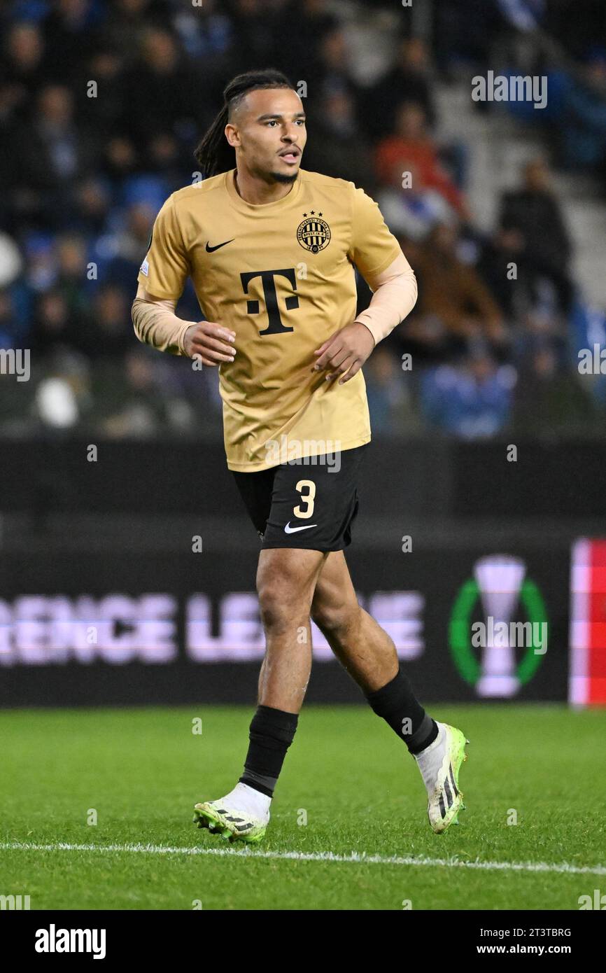 Genk, Belgium . 26th Oct, 2023. Samy Mmaee of Ferencvaros pictured ...