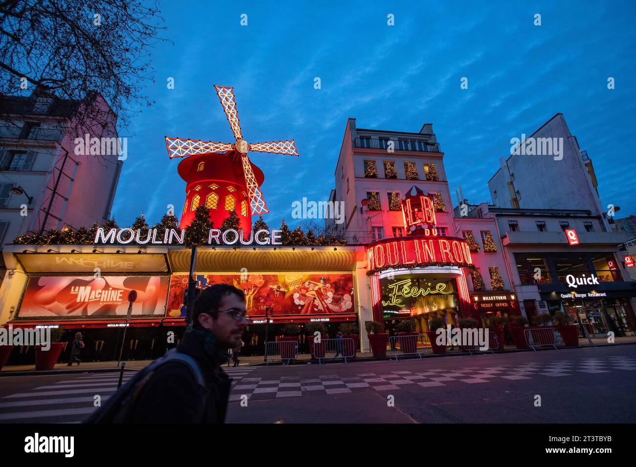 The Moulin Rouge windmill, Moulin Rouge is a famous cabaret built in ...