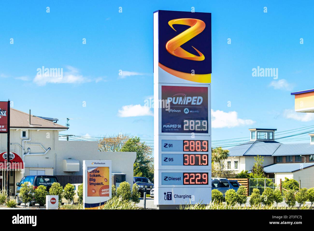 Rolleston, Canterbury, New Zealand - October 15, 2023: Close up of the ...