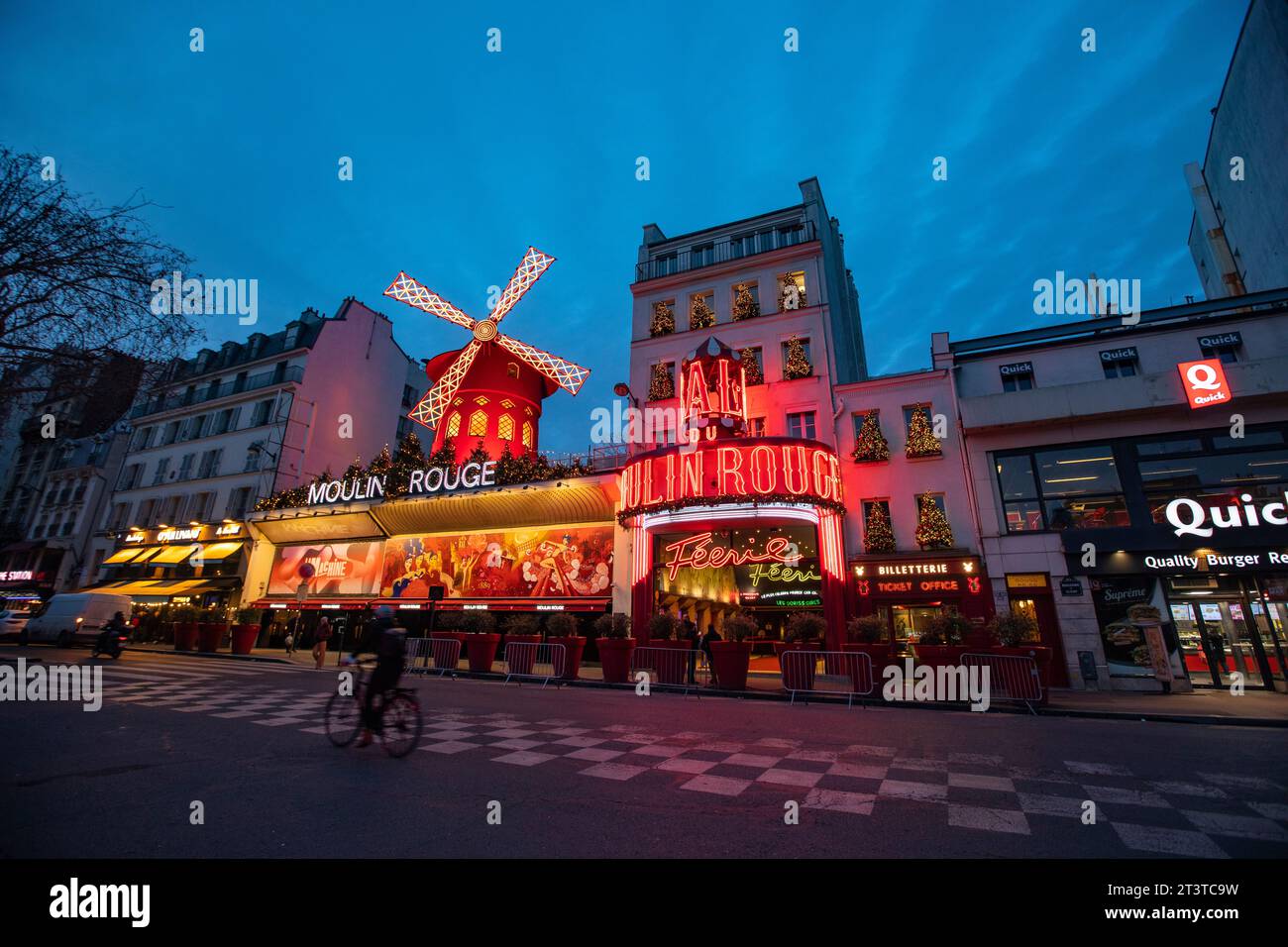 The Moulin Rouge windmill, Moulin Rouge is a famous cabaret built in ...
