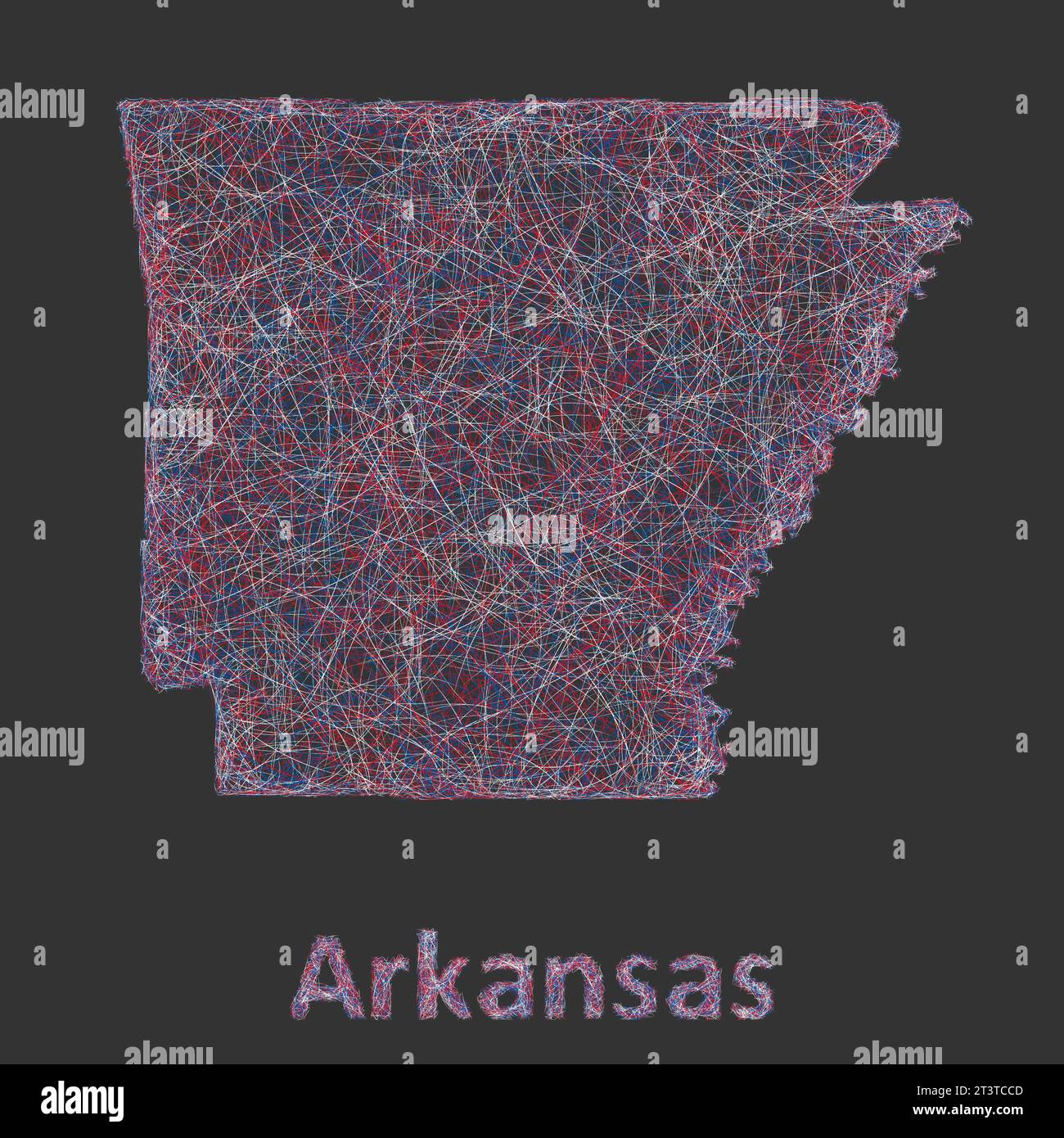 Colorful line art map of arkansas state Royalty Free Vector Stock ...