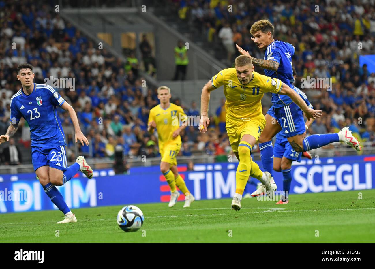 Milan, Italy - September 11, 2023: Artem Dovbyk of Ukraine (in Yellow ...