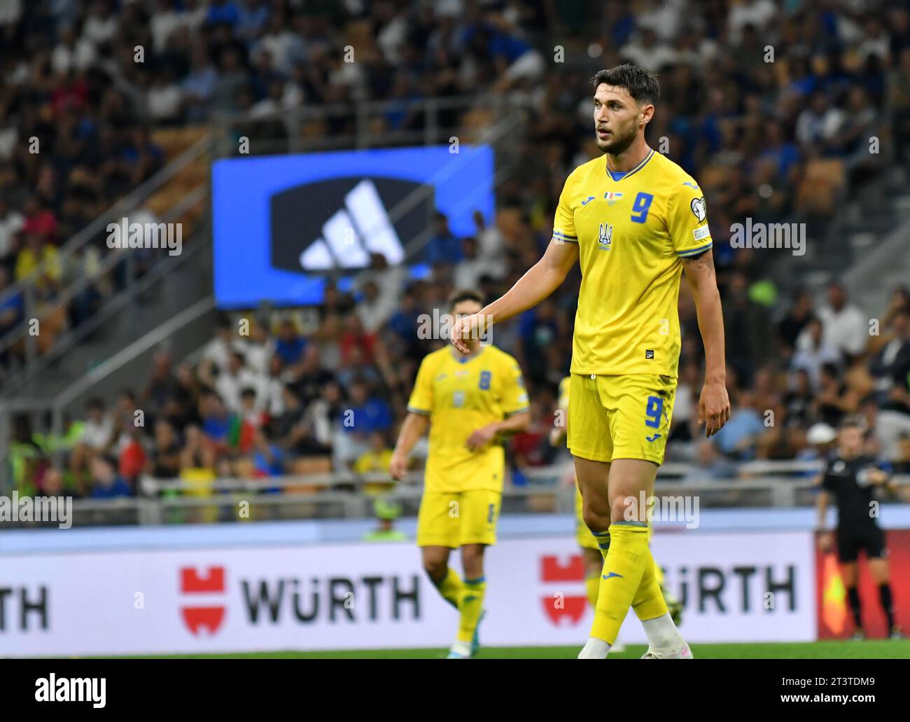 Milan, Italy - September 11, 2023: Roman Yaremchuk of Ukraine in action ...