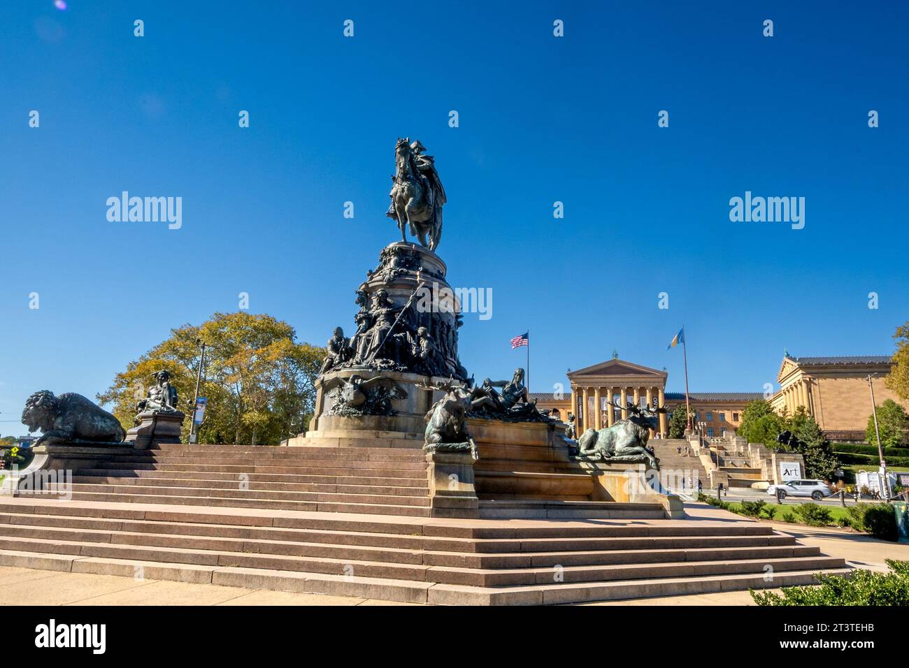 Philadelphia, PA – US – Oct 13, 2023 The bronze and granite Washington ...