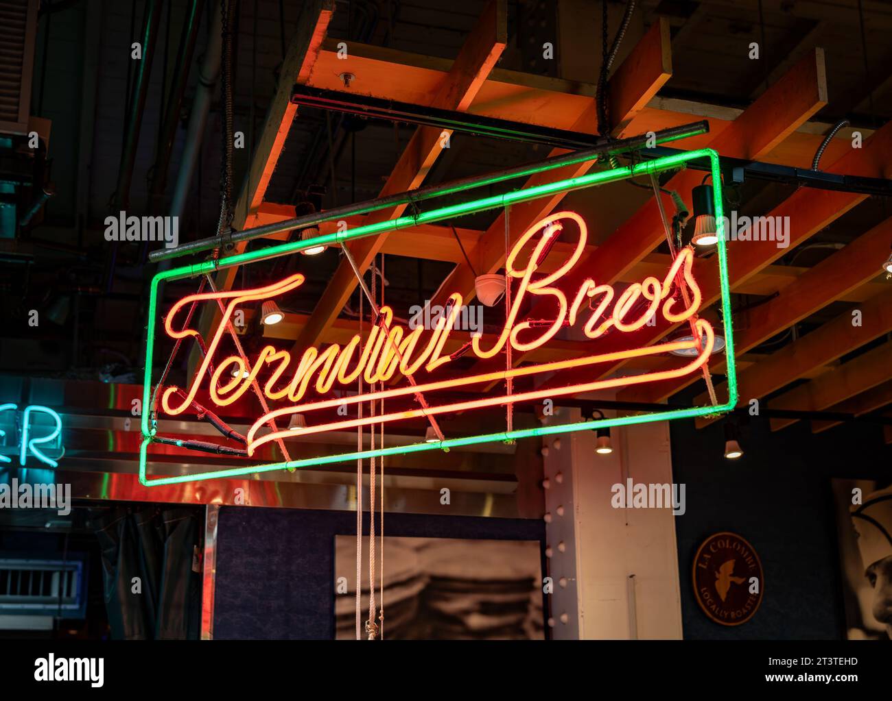 Philadelphia, PA – US – Oct 14, 2023 The neon sign for Termini Brothers ...