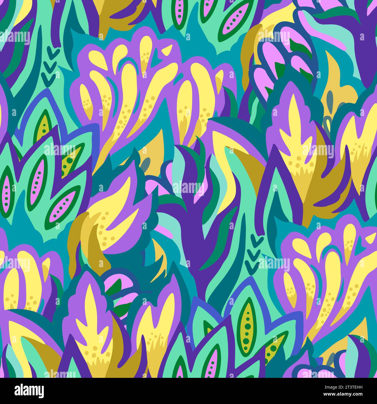 Colorful vector pattern with abstract organic shapes. Vivid modern ...