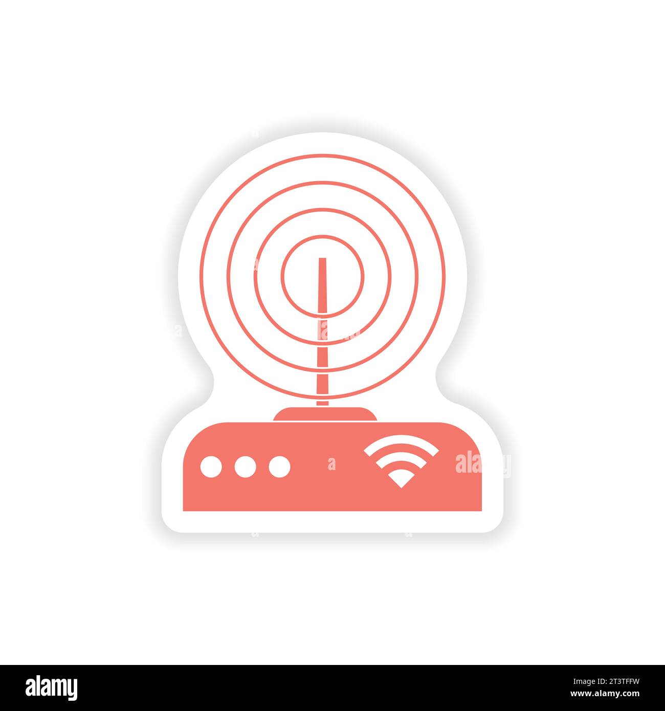 Paper sticker on white background wi-fi router Vector Image Stock ...