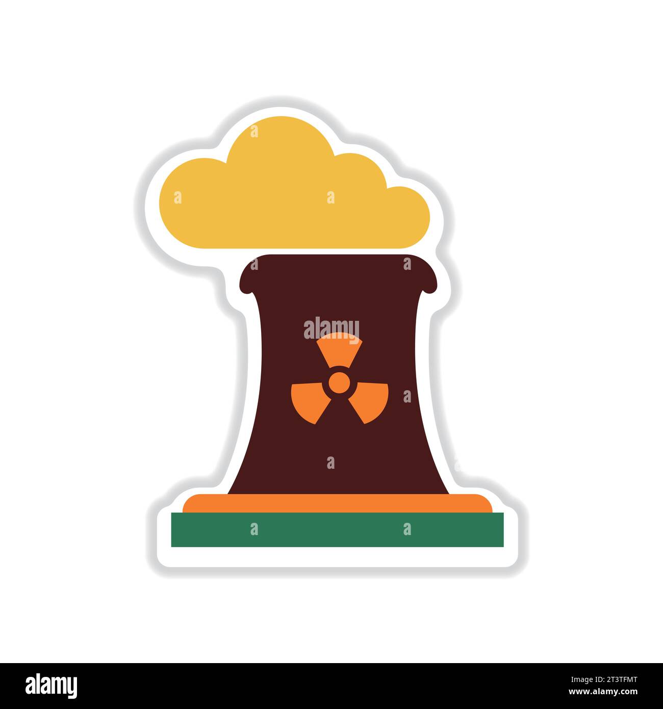 Paper sticker on white background toxic fumes pipe Stock Vector Image ...