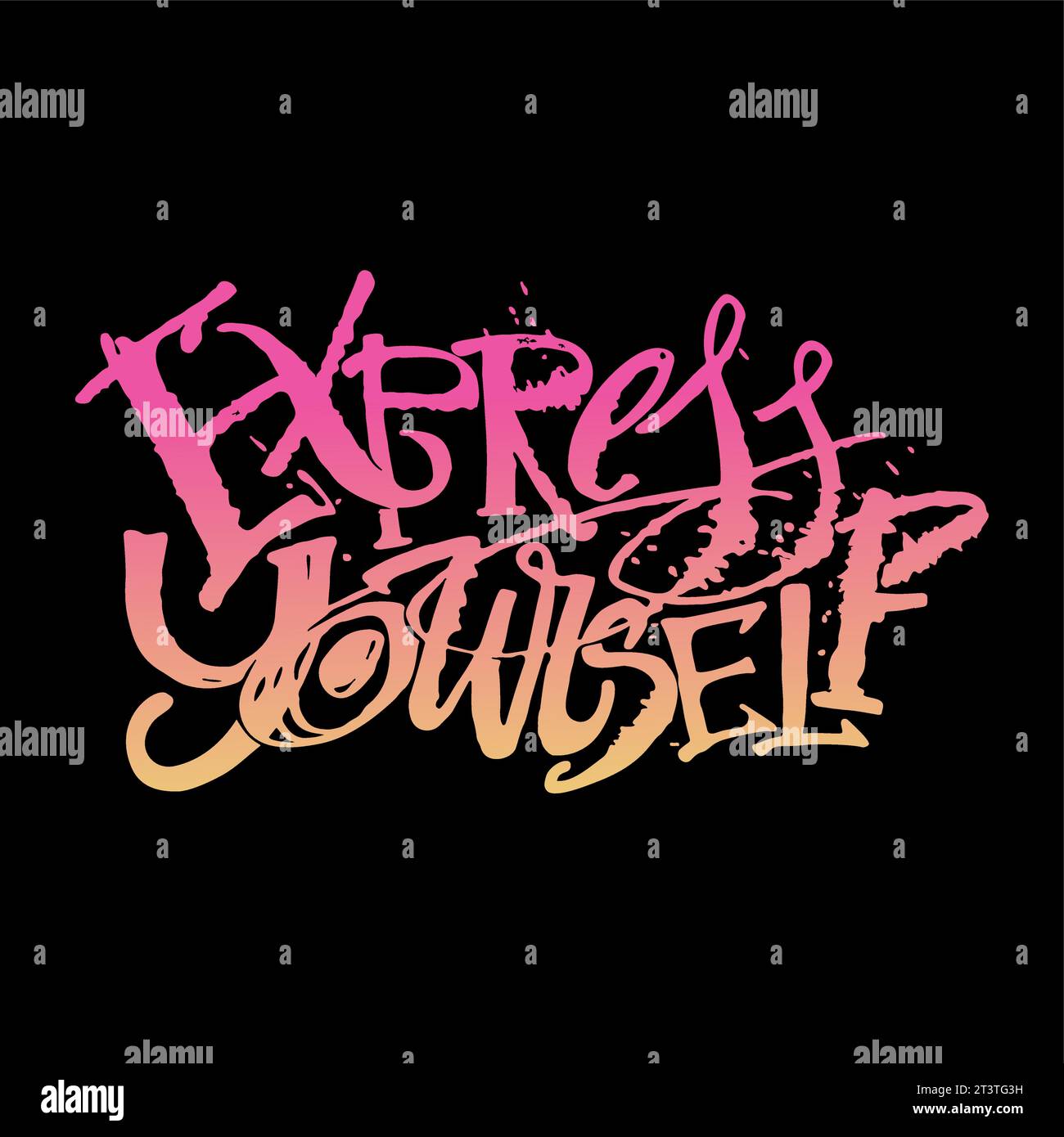 Express yourself concept hand lettering motivation Stock Vector Image ...