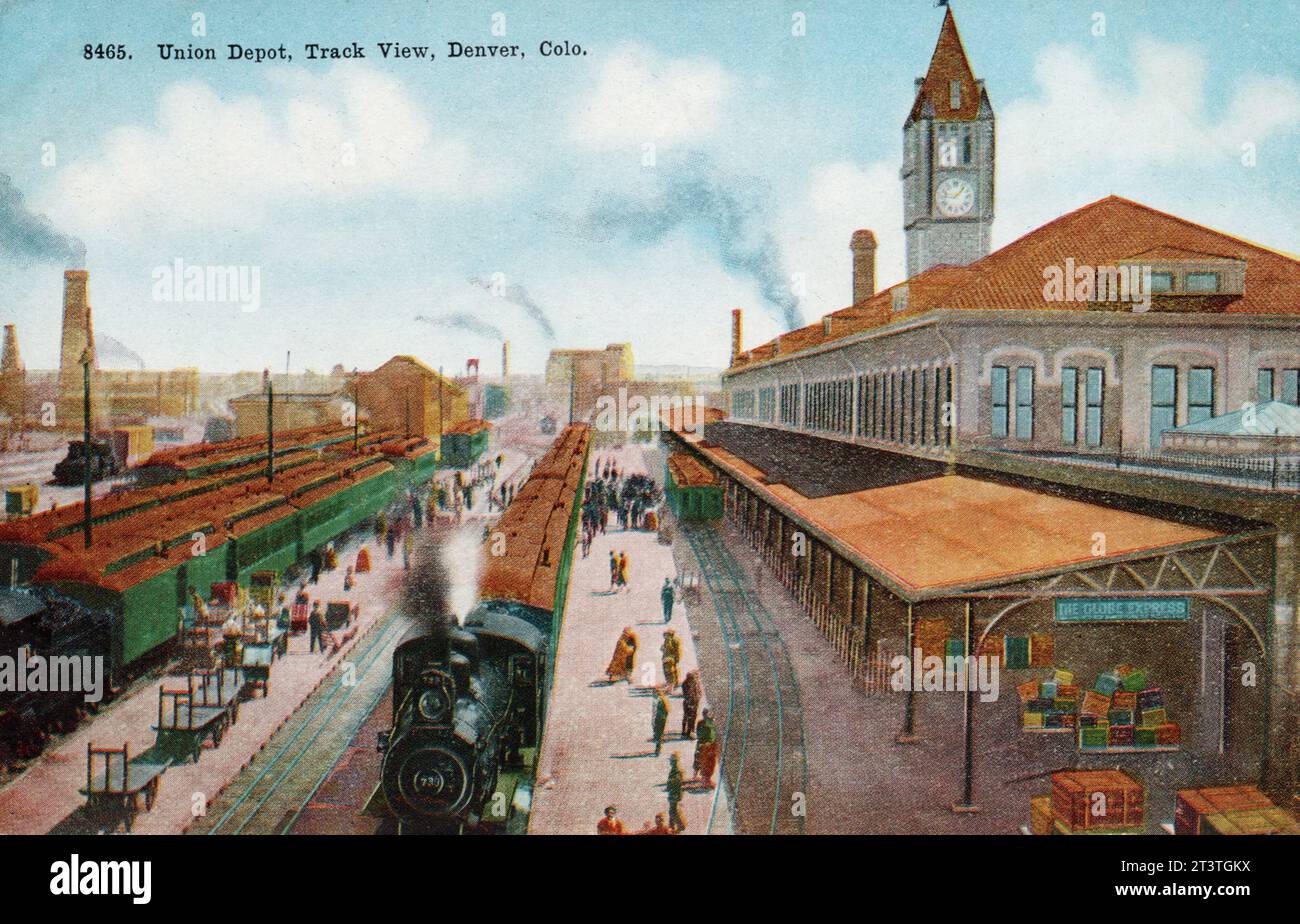 Union Depot, Denver Colorado, approx 1910s-20s postcard. unidentified ...