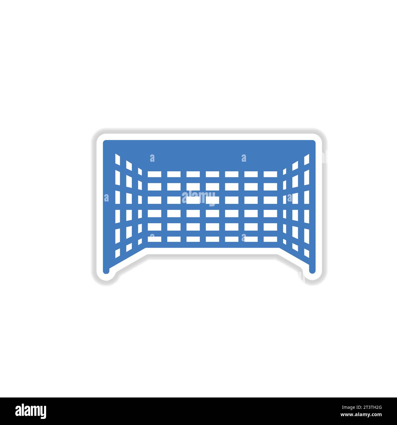 Paper sticker on white background football goal Vector Image Stock ...