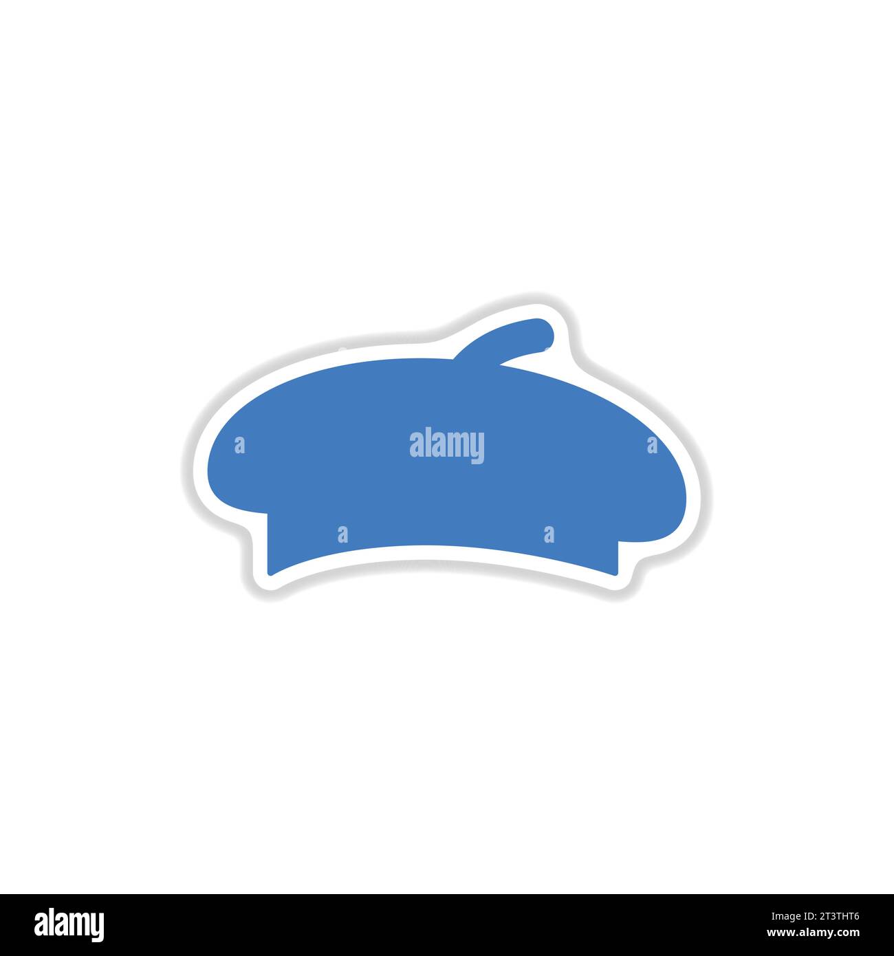 Paper sticker on white background hat beret Vector Image Stock Vector ...