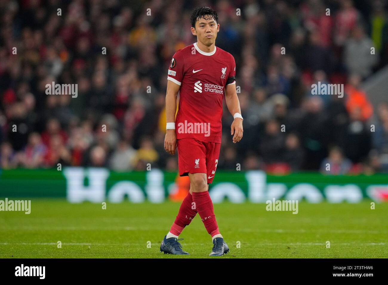 Wataru Endo #3 of Liverpool during the UEFA Europa League match ...