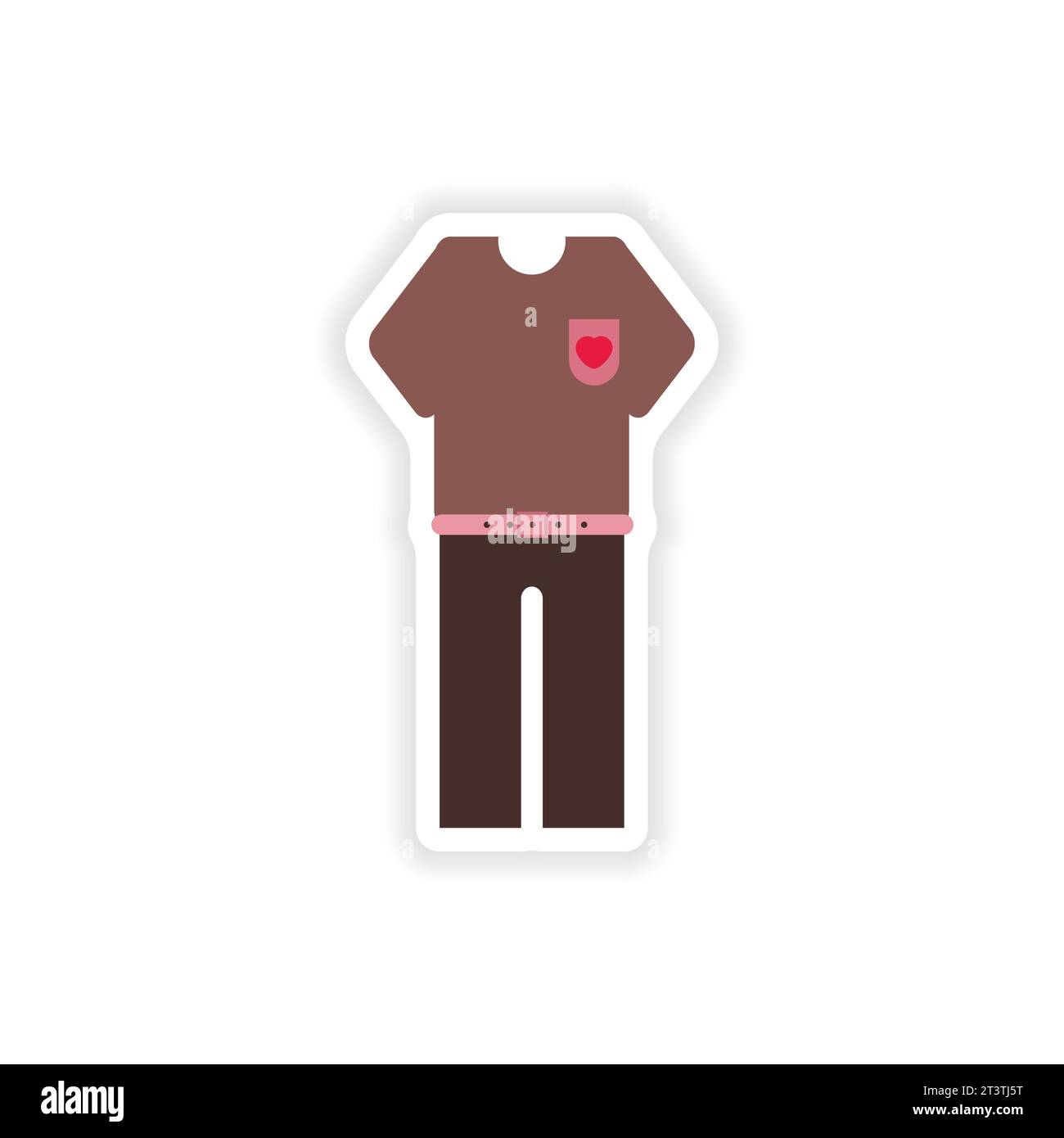 Stylish Paper Sticker On White Background Trousers Stock Vector Image