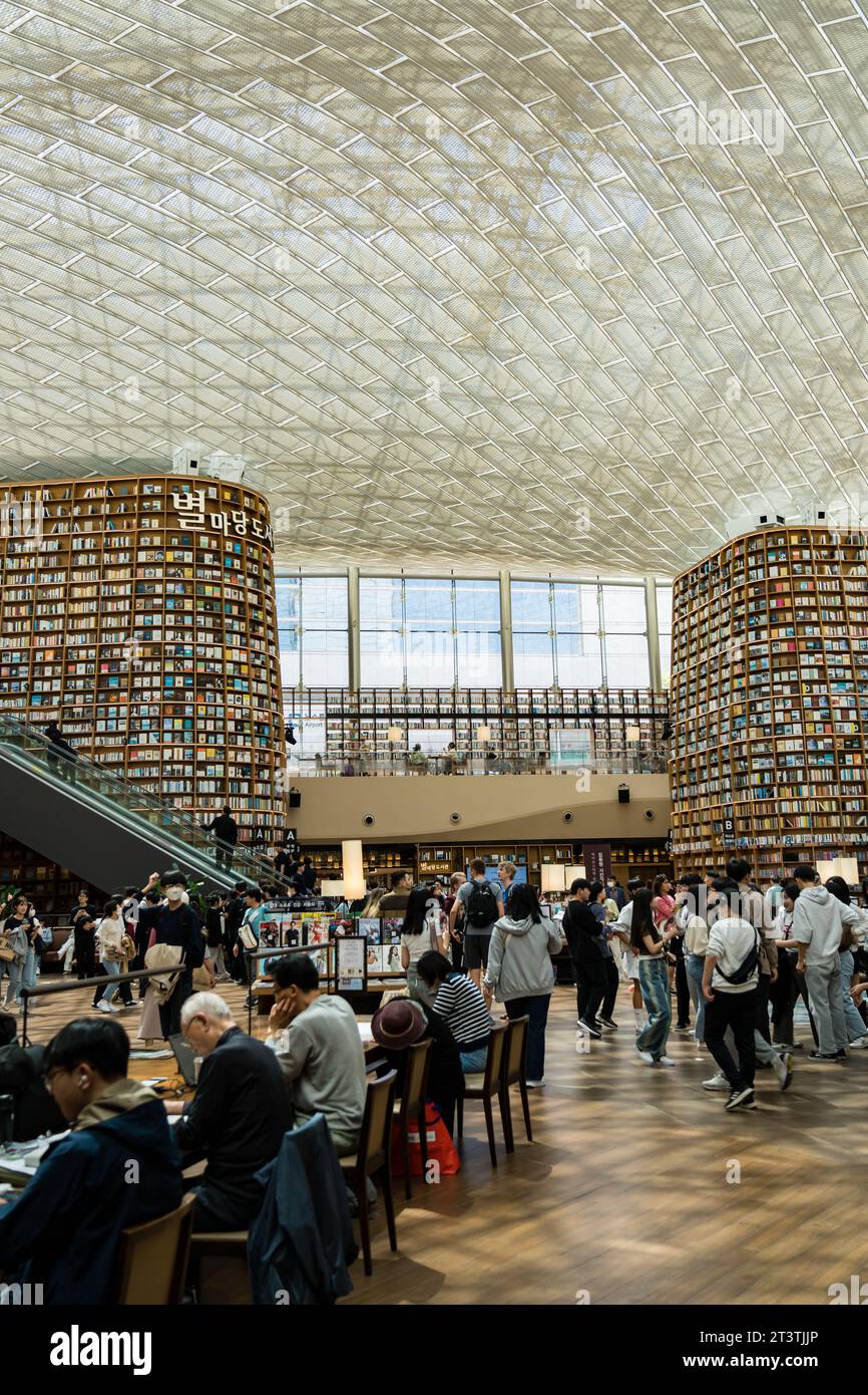 Seoul, South Korea - May 05, 2023: People study at Starfield Library ...