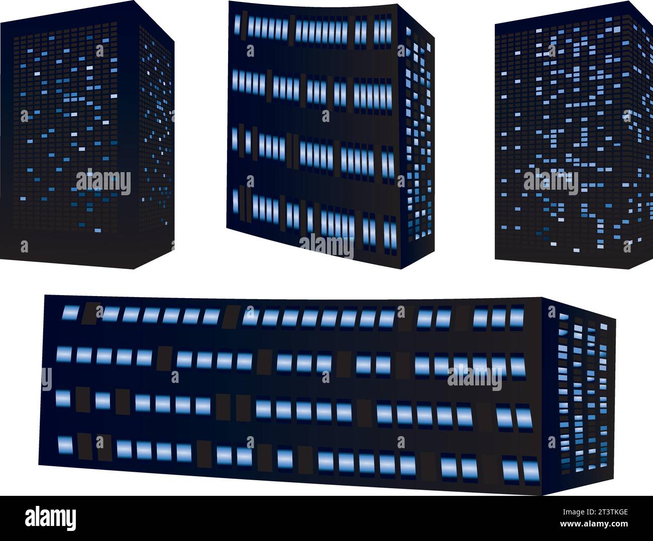 Detailed buildings silhouettes Royalty Free Vector Image Stock Vector ...
