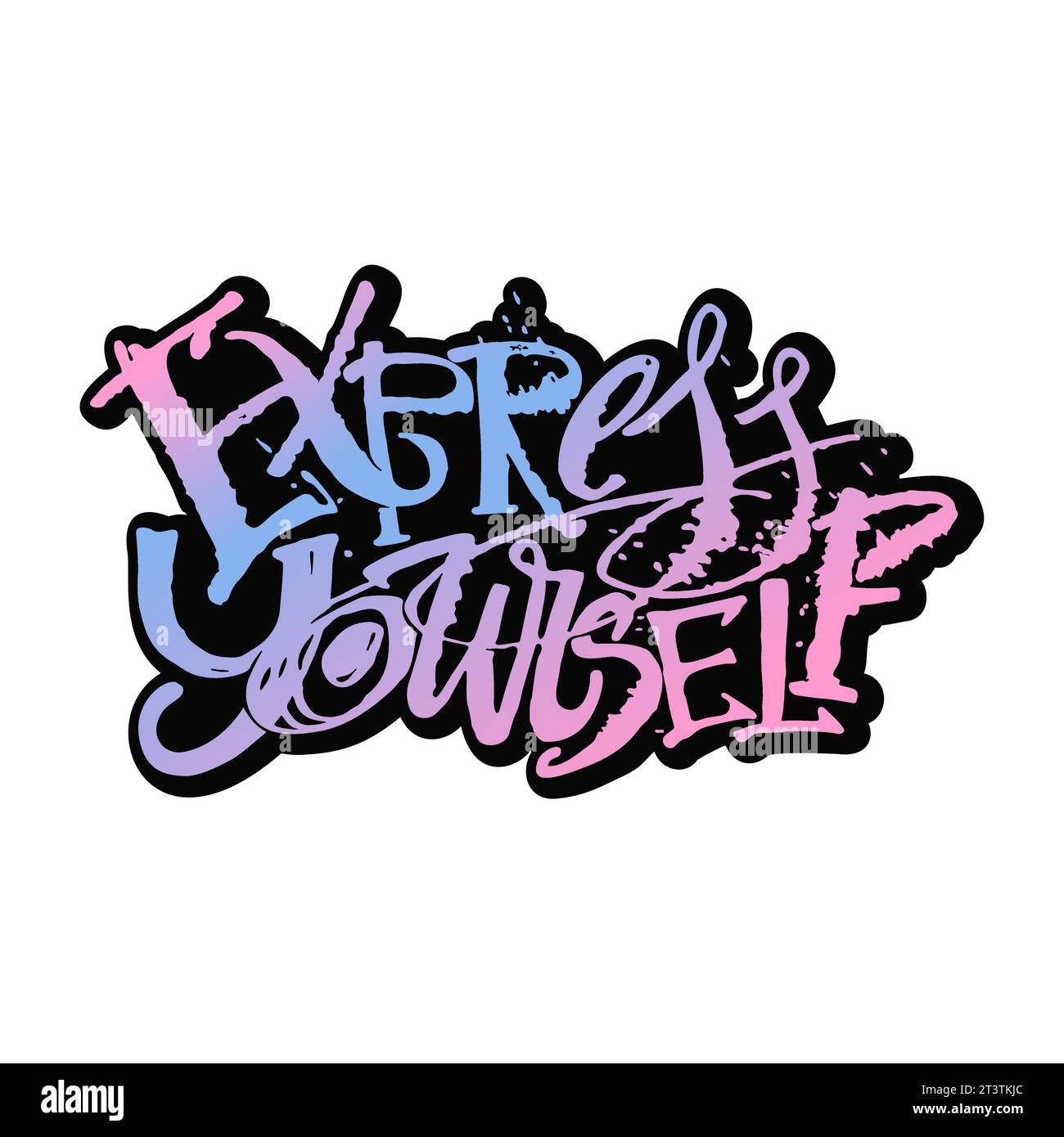 Express yourself concept hand lettering motivation Stock Vector Image ...