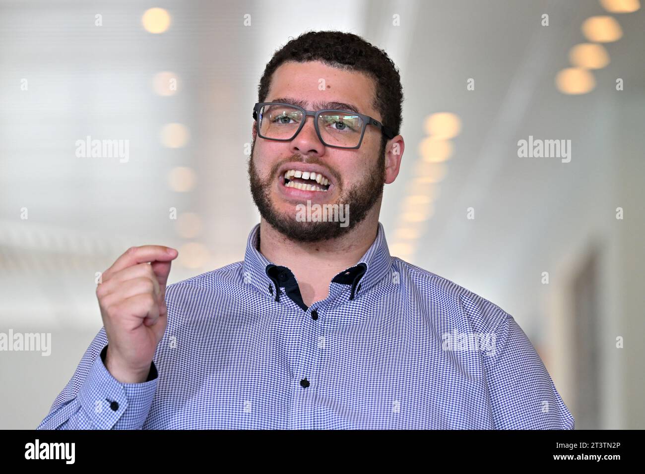 Canberra, Australia. 27th Oct, 2023. Greens Senator Jordon Steele-John ...
