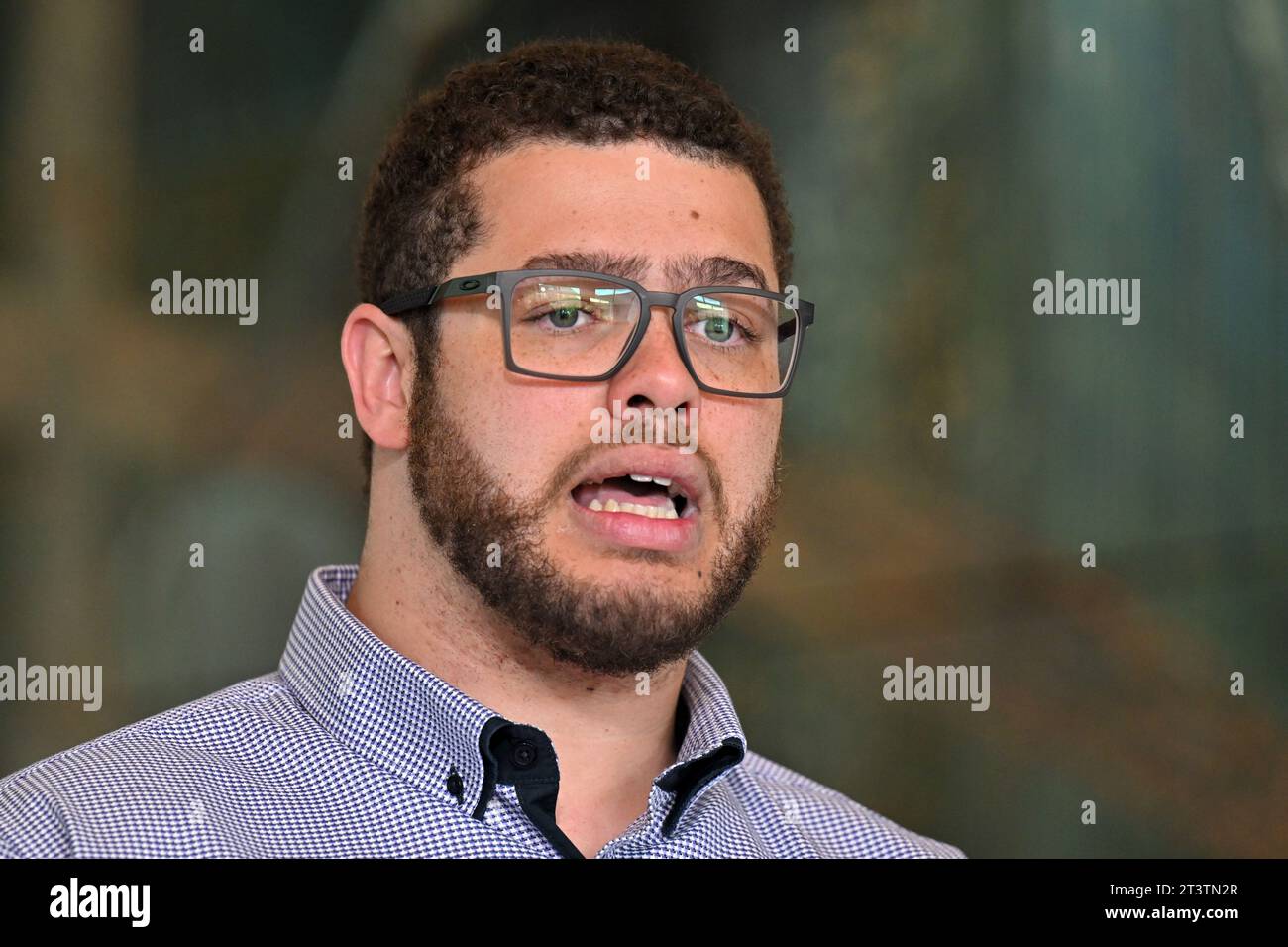 Canberra, Australia. 27th Oct, 2023. Greens Senator Jordon Steele-John ...