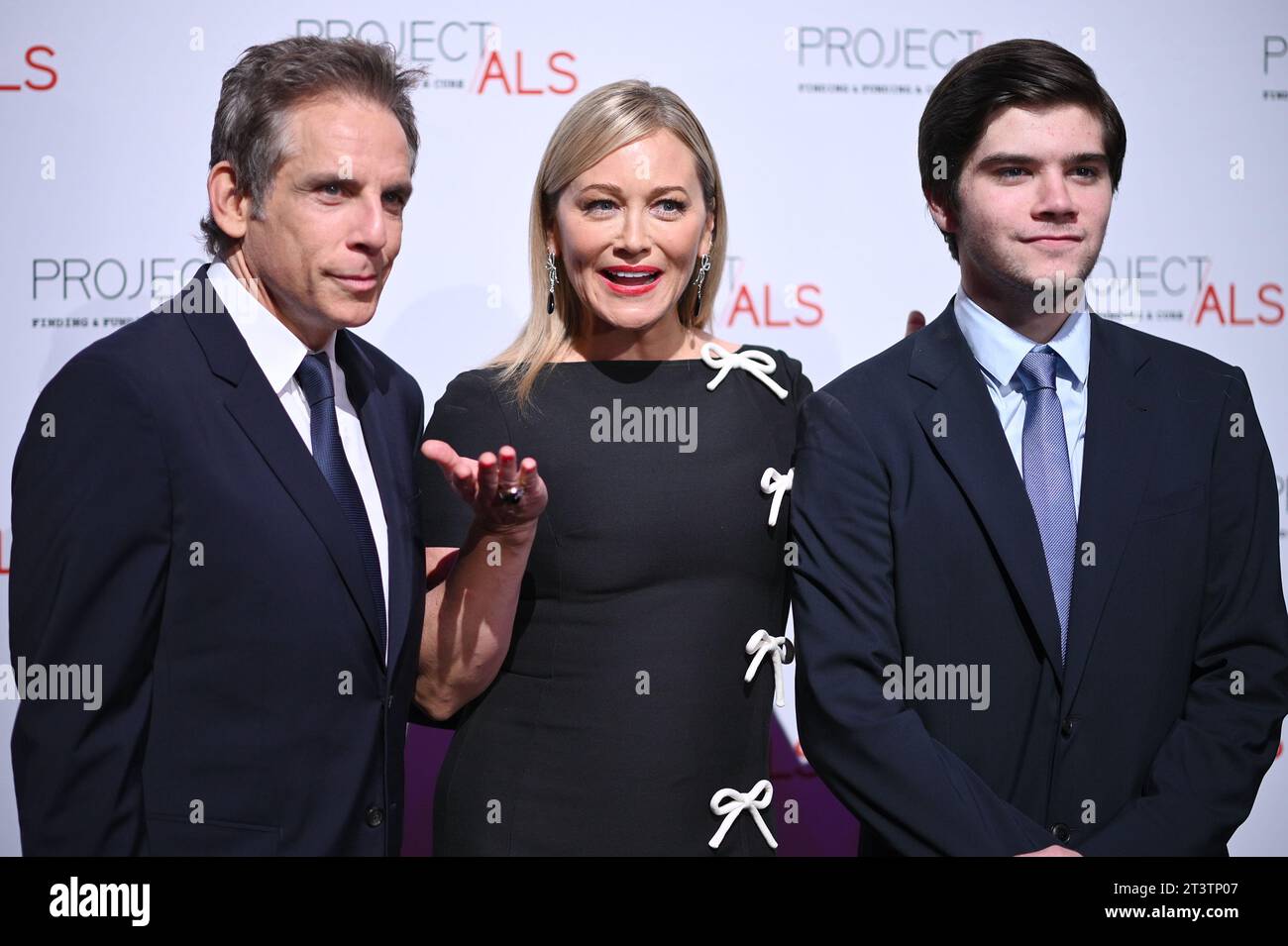 New York, USA. 26th Oct, 2023. (L-R) Ben Stiller, Christine Taylor, and ...