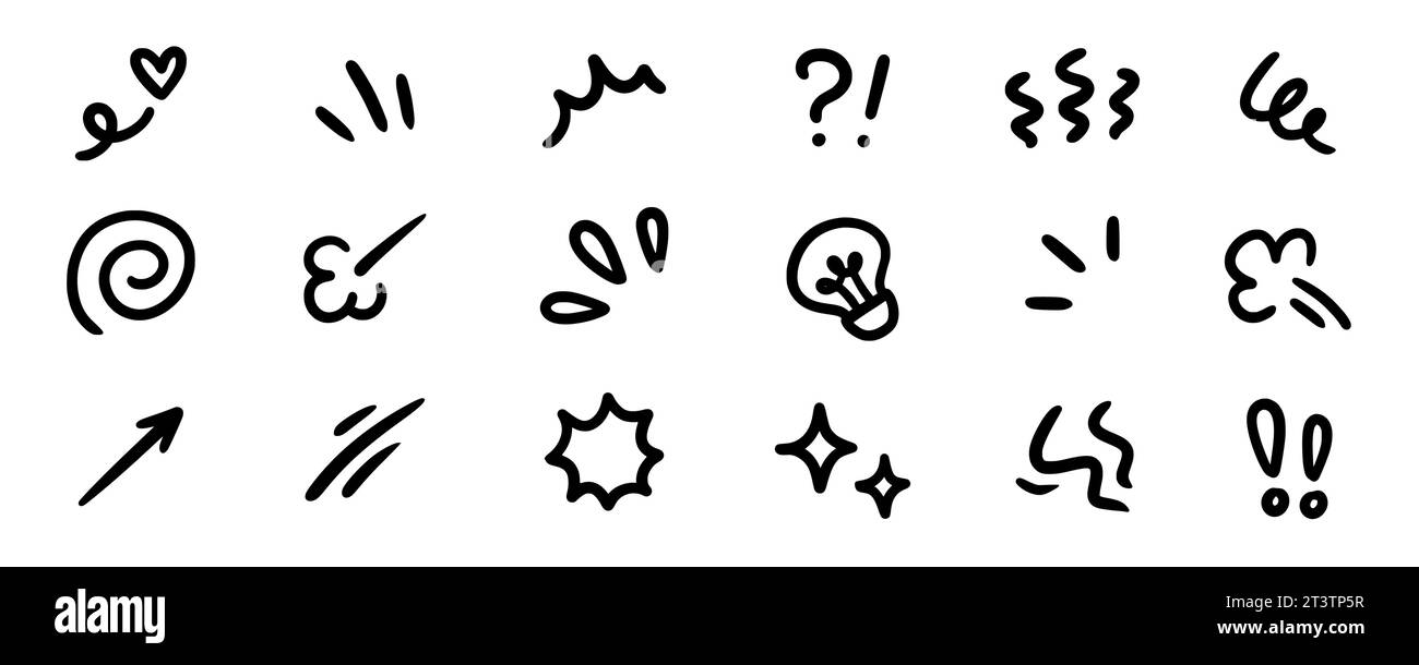 Line movement effect element, express anime effect decoration icon ...