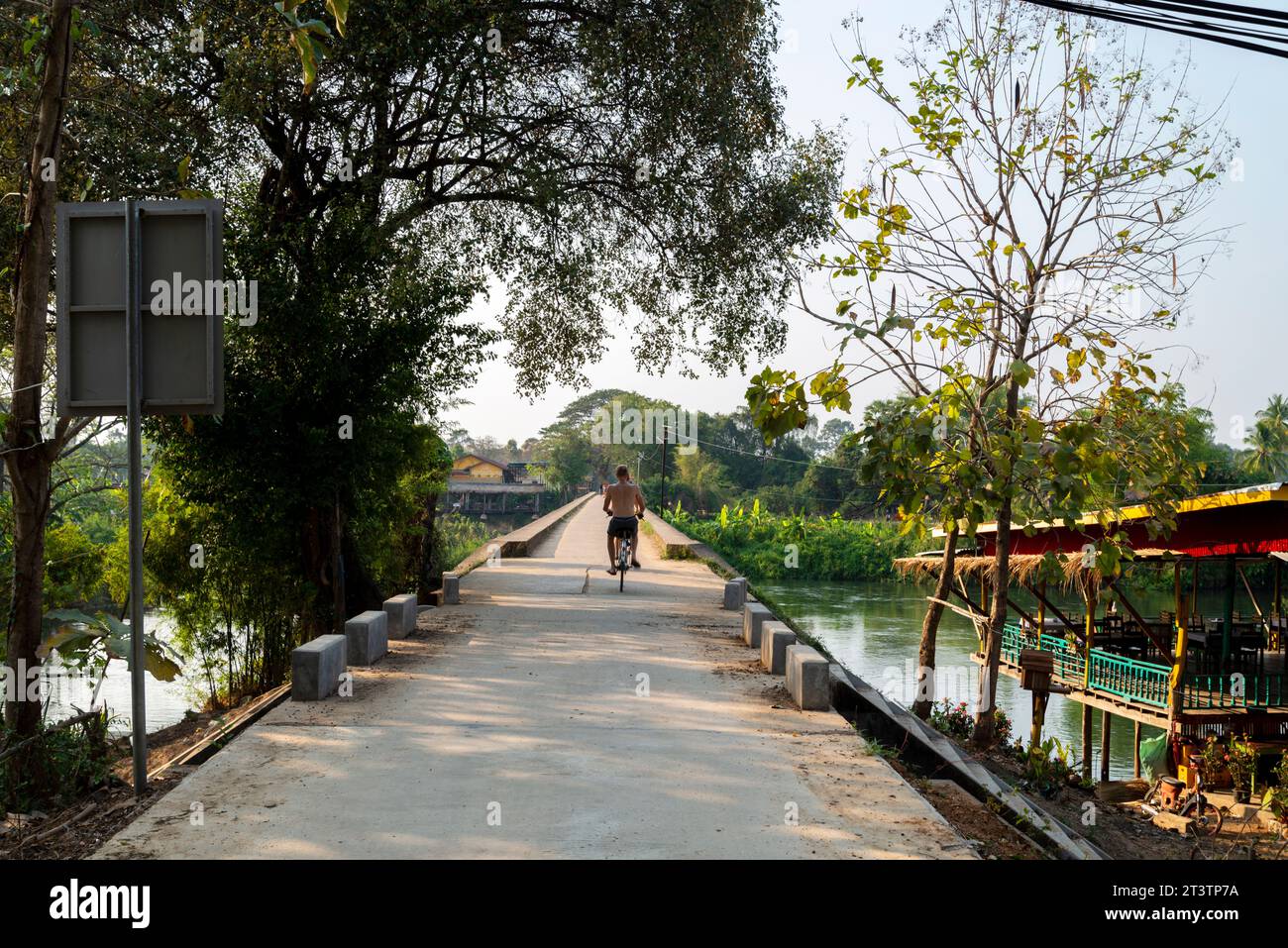 Looking towards Don Khon Island,along the French colonial bridge,a ...