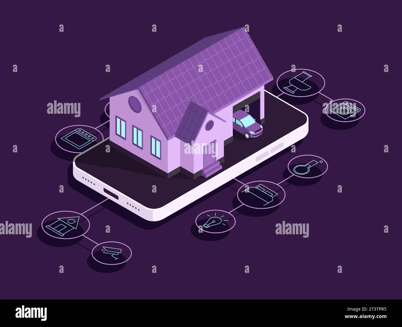 Smart home technology conceptual isometric vector illustration ...