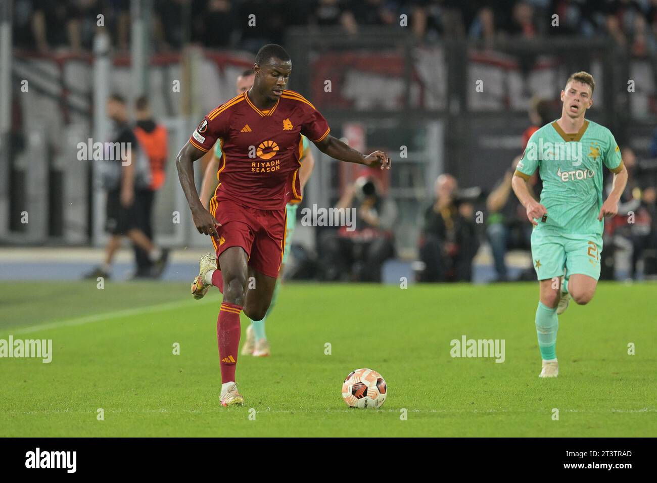 Rome, Italy, 26 Oct, 2023 Evan N'Dicka of AS Roma at the Roma vs Slavia ...