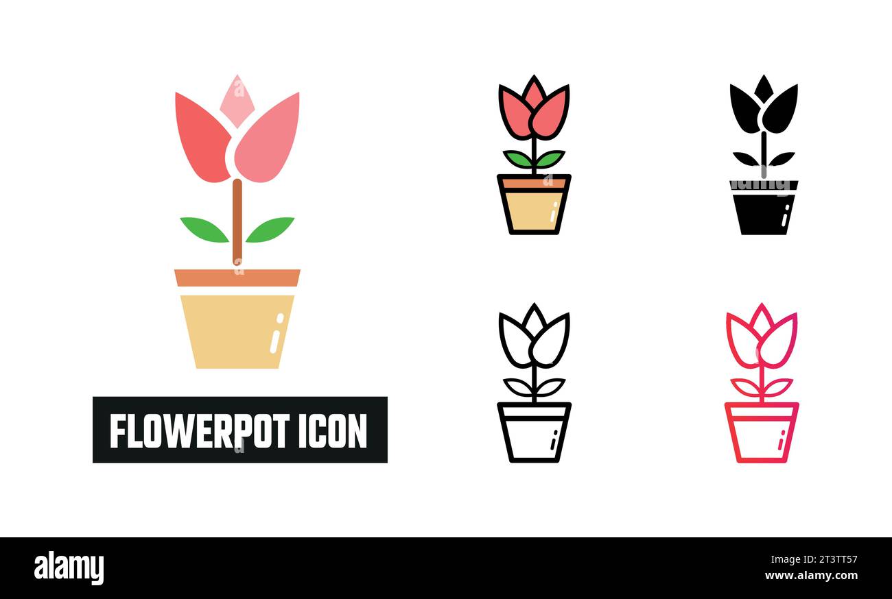 Flowerpot Icon Set Vector Illustration Stock Vector Image & Art - Alamy