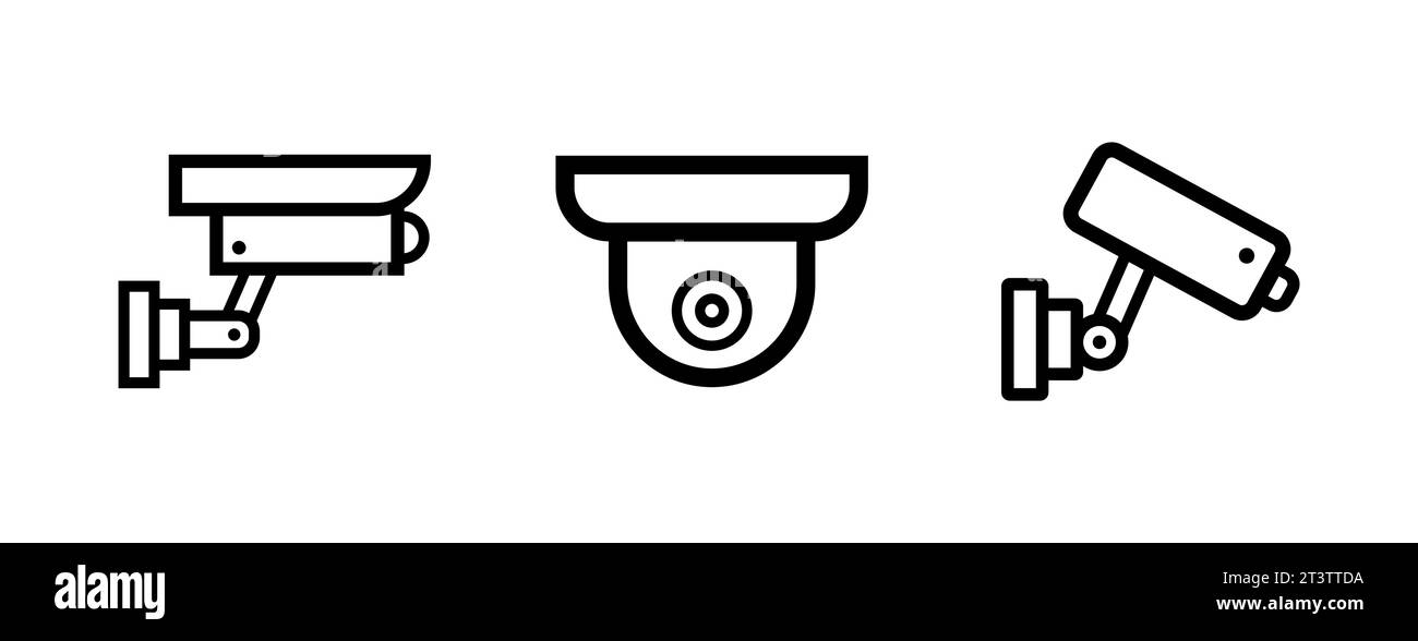 Cctv Camera Icon. Lineal Style Cctv Camera Outline Icon Vector ...