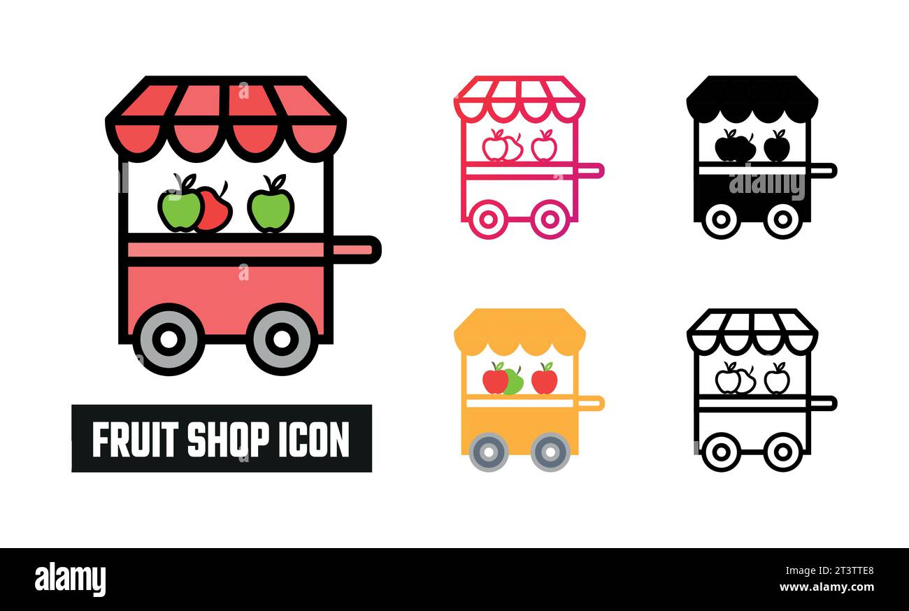 Fruit shop Icon Set Vector Illustration Stock Vector Image & Art - Alamy