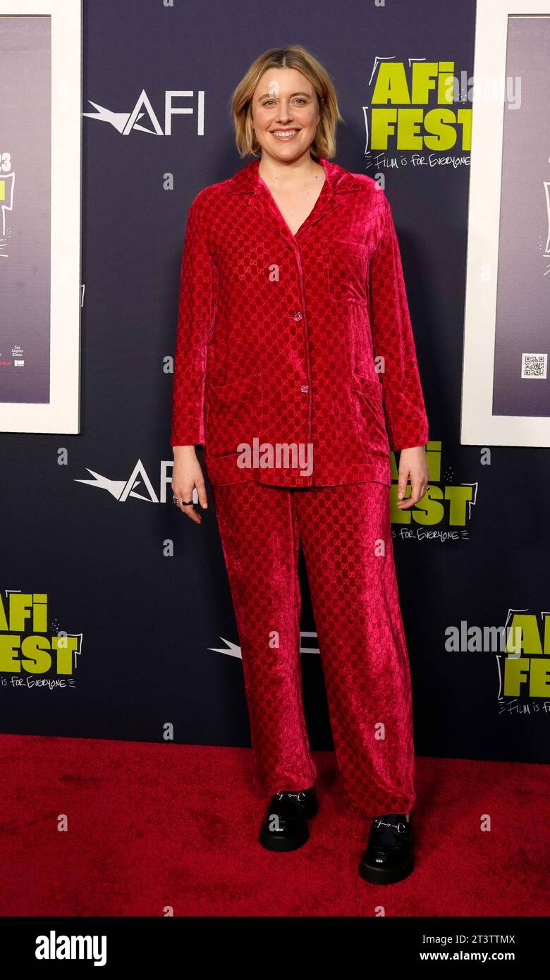 Greta Gerwig poses at a screening of the 1985 film "Pee-Wee's Big ...