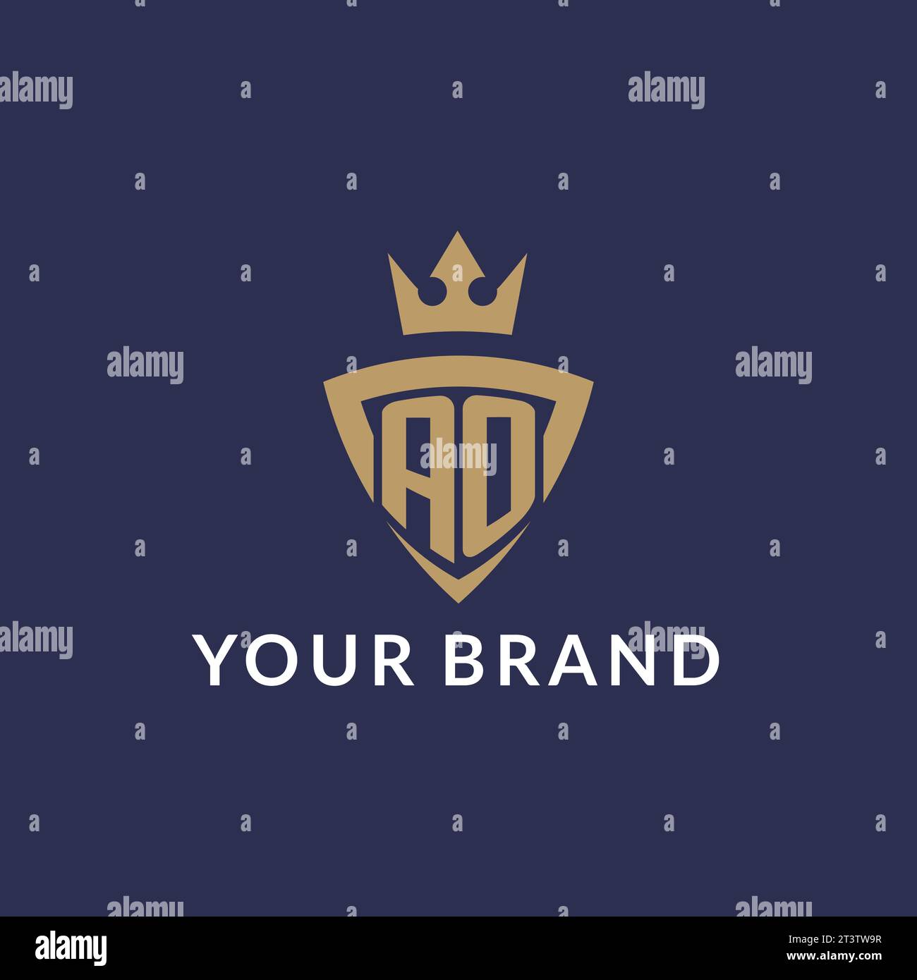AO logo with shield and crown, monogram initial logo style vector file ...