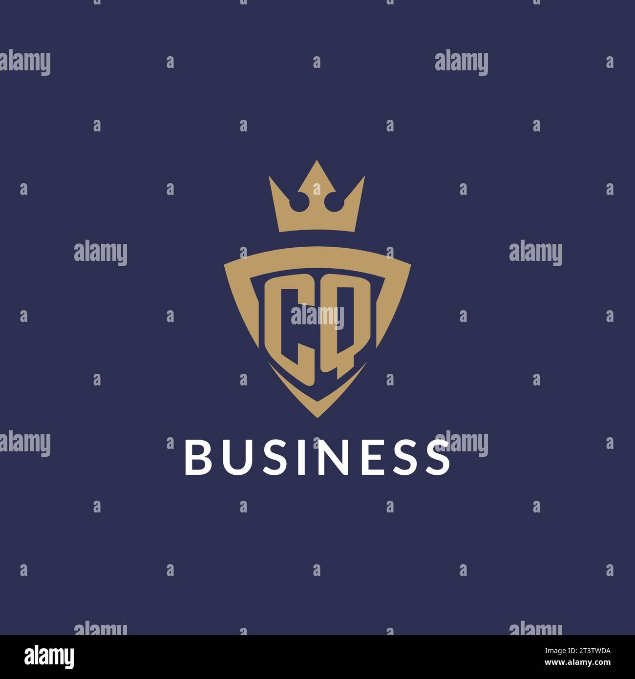 CQ logo with shield and crown, monogram initial logo style vector file Stock Vector Image & Art ...