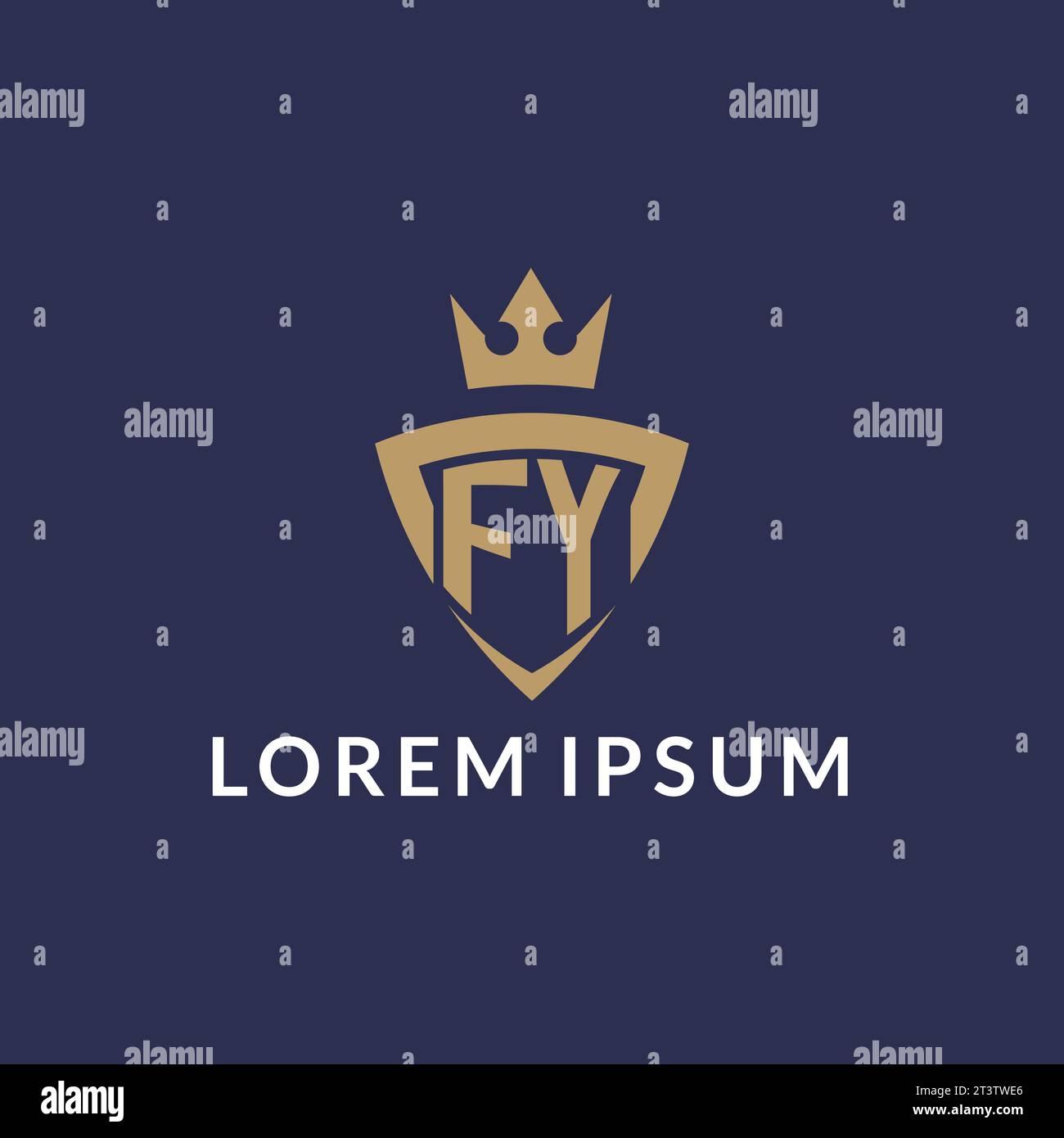 FY logo with shield and crown, monogram initial logo style vector file ...