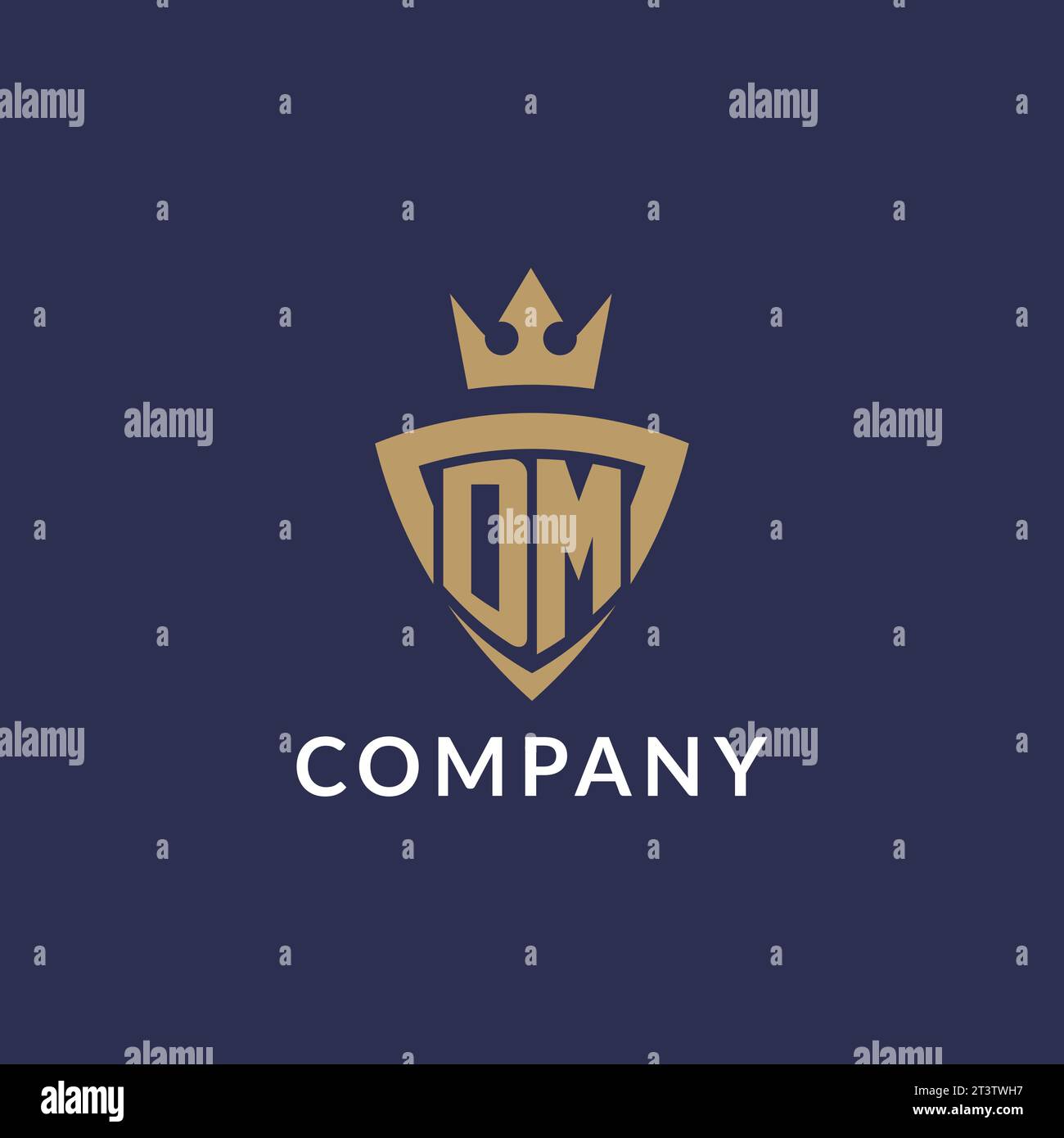 DM logo with shield and crown, monogram initial logo style vector file ...