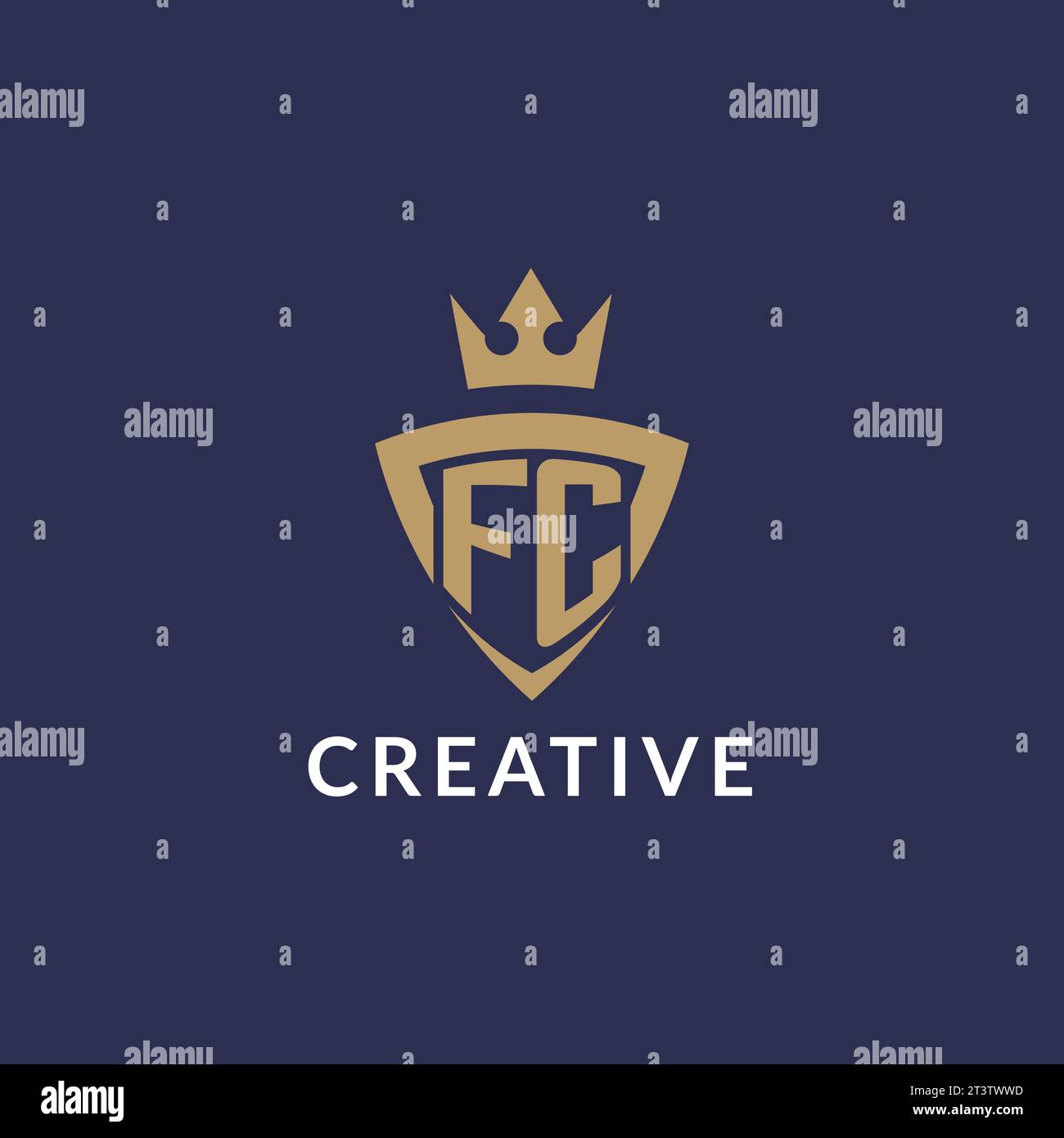FC logo with shield and crown, monogram initial logo style vector file Stock Vector Image & Art ...