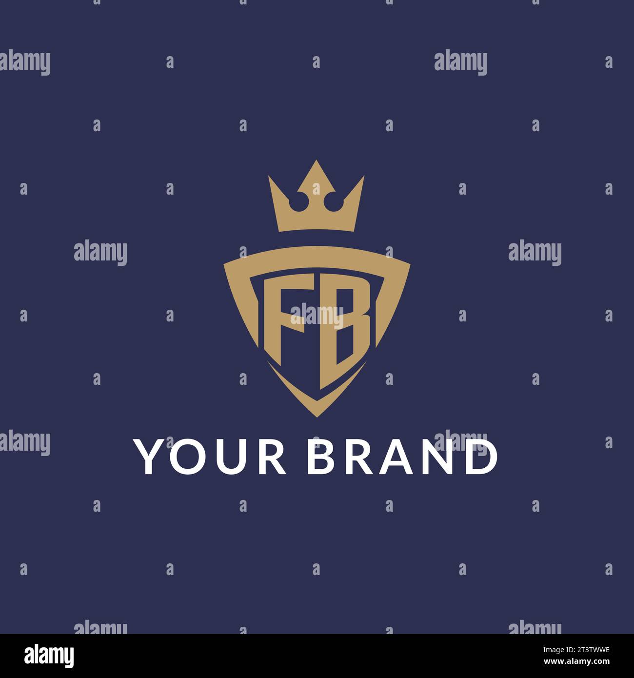 FB logo with shield and crown, monogram initial logo style vector file Stock Vector Image & Art ...