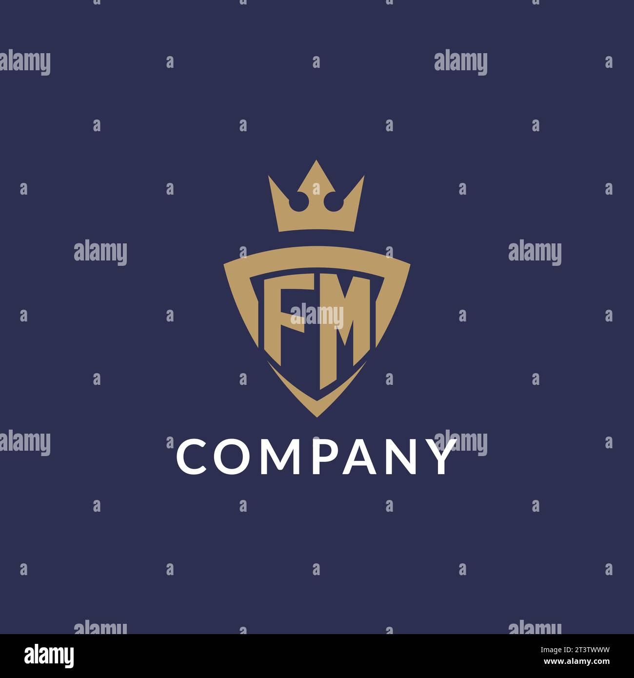 FM logo with shield and crown, monogram initial logo style vector file Stock Vector Image & Art ...
