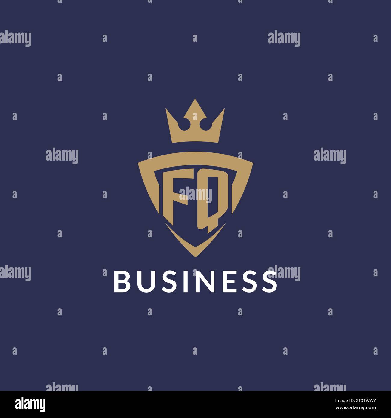 FQ logo with shield and crown, monogram initial logo style vector file ...